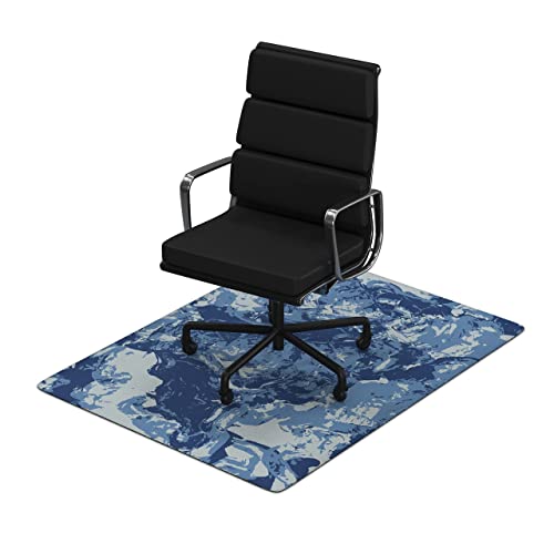 Compadible - Modern Chair Mat for Hard Floors, 36”x47”, Anti-Slip, Minimalist/Abstract Design, Floor Protector (Hardwood & Tiles) for Office, Home, and Gaming Computer Setup (Blueprint)