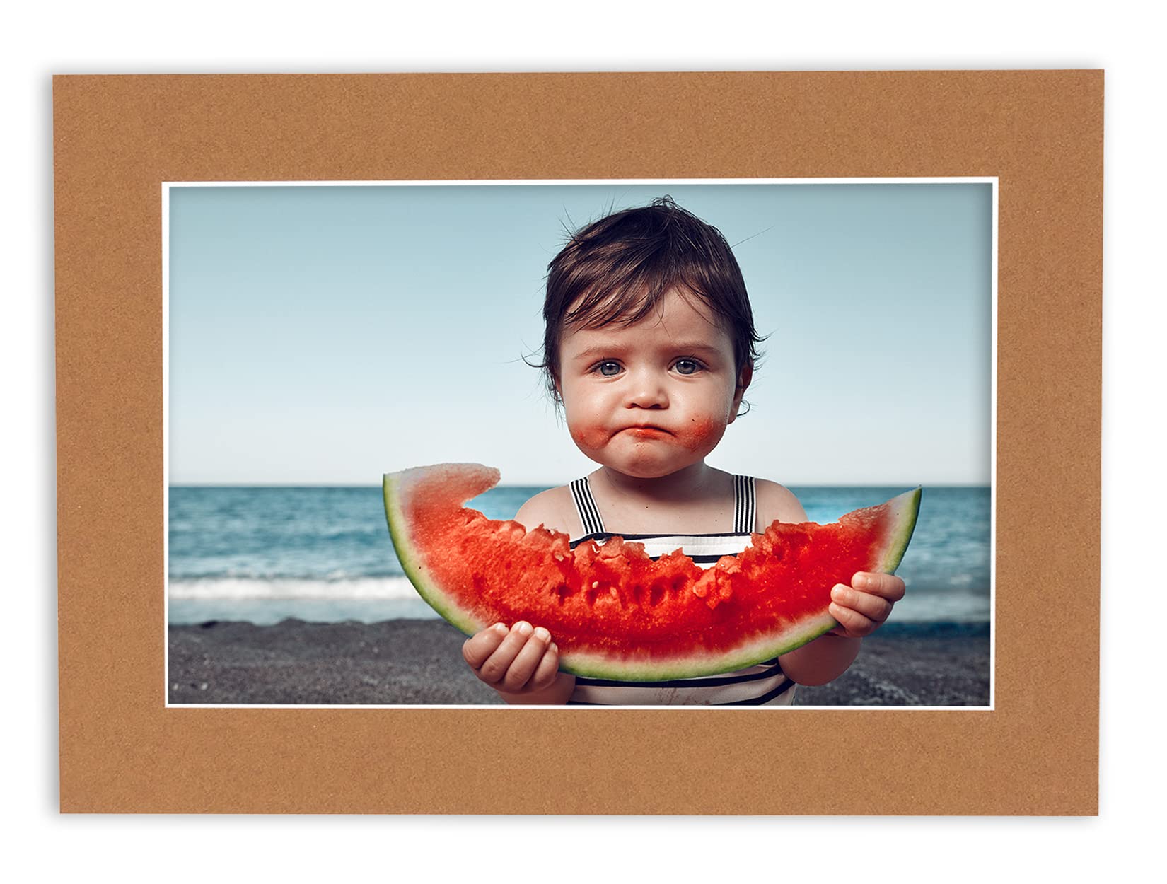 13x19 Mat Bevel Cut for 11.5x17 Photos - Acid Free Aged Oak Brown Precut Matboard - for Pictures, Photos, Framing - 4-ply Thickness