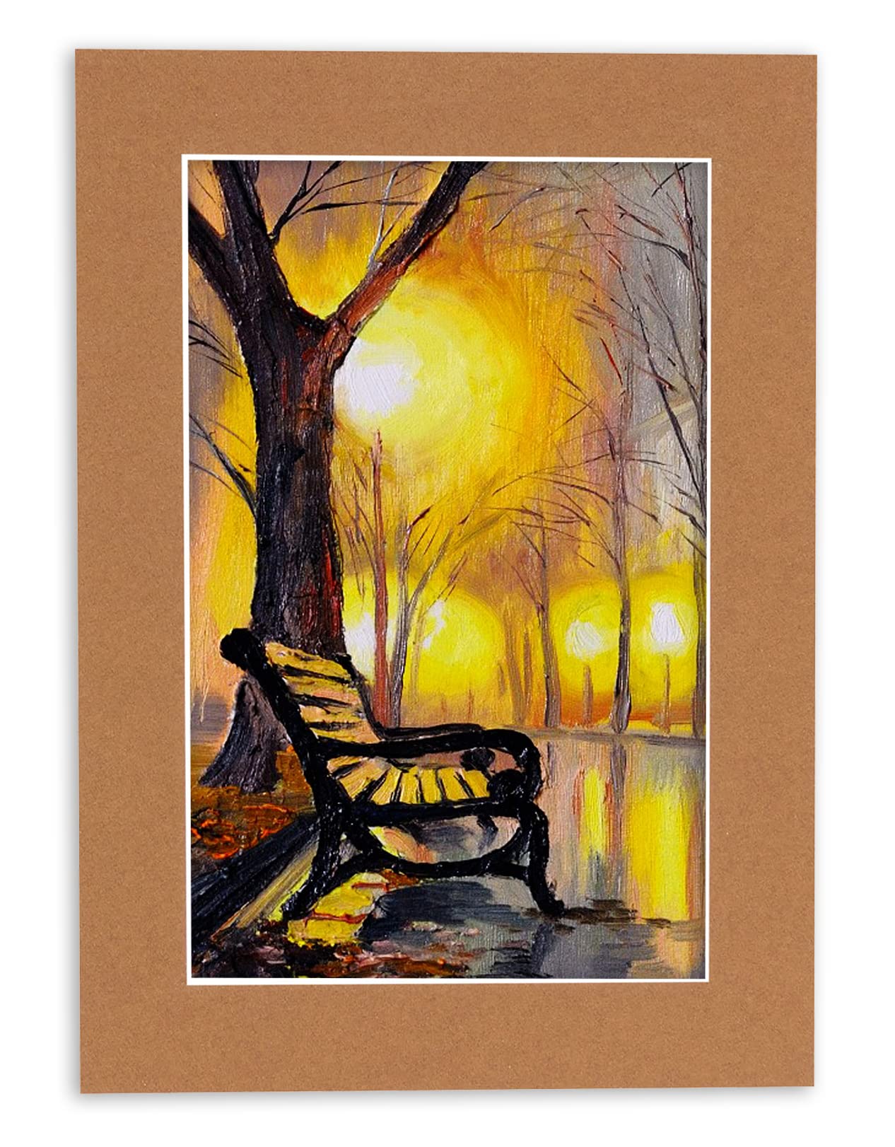13x19 Mat Bevel Cut for 11.5x17 Photos - Acid Free Aged Oak Brown Precut Matboard - for Pictures, Photos, Framing - 4-ply Thickness