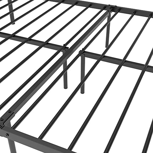 Weehom Full Size Bed Frame, Metal Platform Bed Mattress Foundation/Box Spring Replacement with Headboard Black