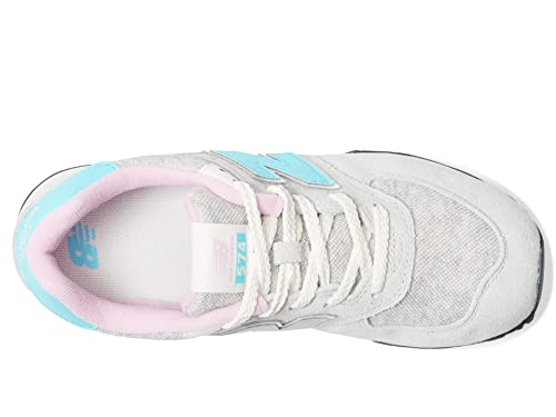 New Balance Kids 574 V1 70s Racing Lace-up Sneaker, BRIGHTON GREY/SUMMER AQUA/LILAC CLOUD, 2 M Little Kid (4-8 Years)