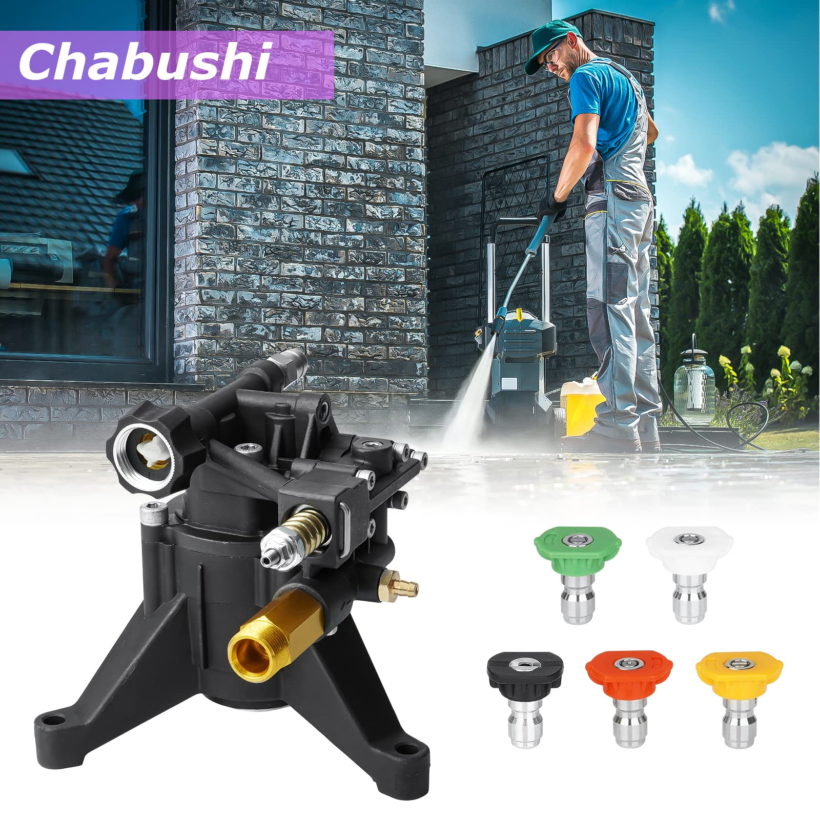 Vertical Pressure Washer Pump 7/8" Shaft Compatible with Homelite 308653052, 308653006, 308653054, 308653093 and more Max 3100 PSI 2.5 GPM Power Washer Pump