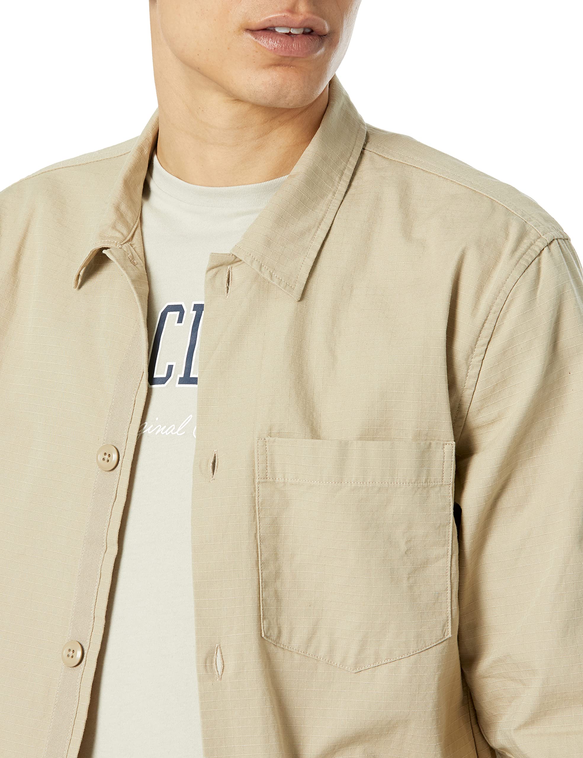 GAP Mens Utility Shirt Jacket KHAKI 030 XXL