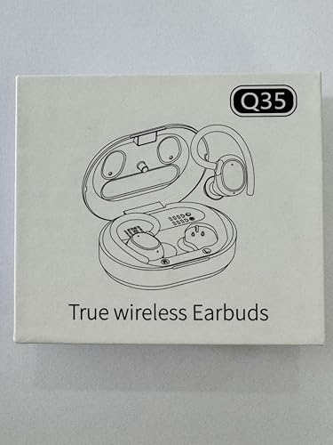 Wireless Earbuds, 2023 New Ultralight Sport Bluetooth 5.3 Headphones In Ear with LED Display, Built-in Mic Earphones, IPX7 Waterproof Wireless Headphones with Earhooks for Gym Workout (Black)
