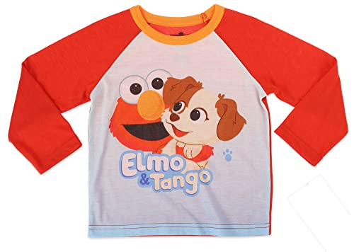 Sesame Street Pajamas for Toddlers, 2-Piece Pajama Long-Sleeve Shirt and Loungepant Set, Elmo Red, Toddler 2