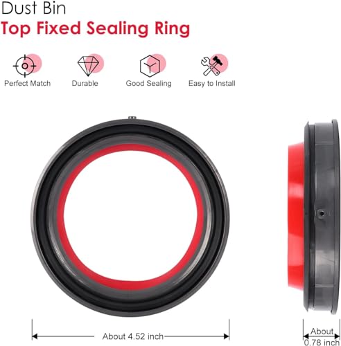 Dust Bin Top Fixed Sealing Ring Replacement Part Compatible with Dyson Cyclone V10 SV12 Vacuum Cleaner, Dust Bucket Dirt Cup Bin Parts Replacement Accessories