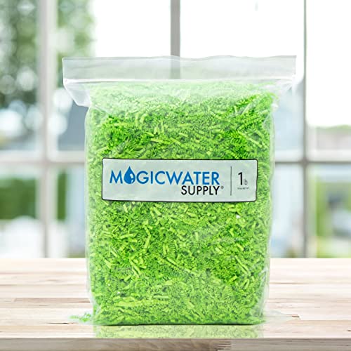 Crinkle Cut Paper Shred Filler (1 LB) for Gift Wrapping & Basket Filling - Lime Green | MagicWater Supply