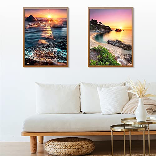 Uatiodo Diamond Painting Kits for Adults, 6 Pack Diamond Painting Kit, DIY 5D Diamond Art Paintings, Sunset Beach Paint with Diamonds, Home Wall Decor, 12 * 16 inch
