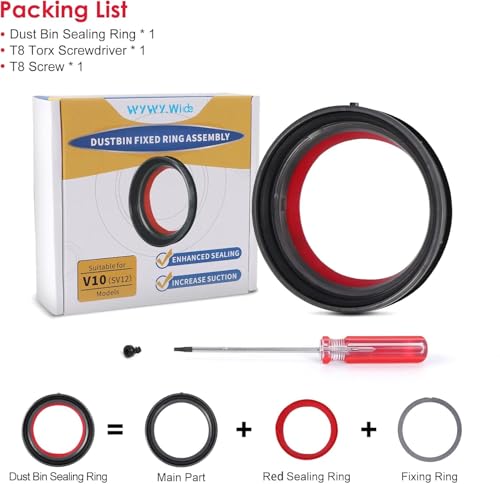 Dust Bin Top Fixed Sealing Ring Replacement Part Compatible with Dyson Cyclone V10 SV12 Vacuum Cleaner, Dust Bucket Dirt Cup Bin Parts Replacement Accessories