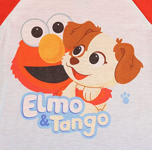 Sesame Street Pajamas for Toddlers, 2-Piece Pajama Long-Sleeve Shirt and Loungepant Set, Elmo Red, Toddler 2