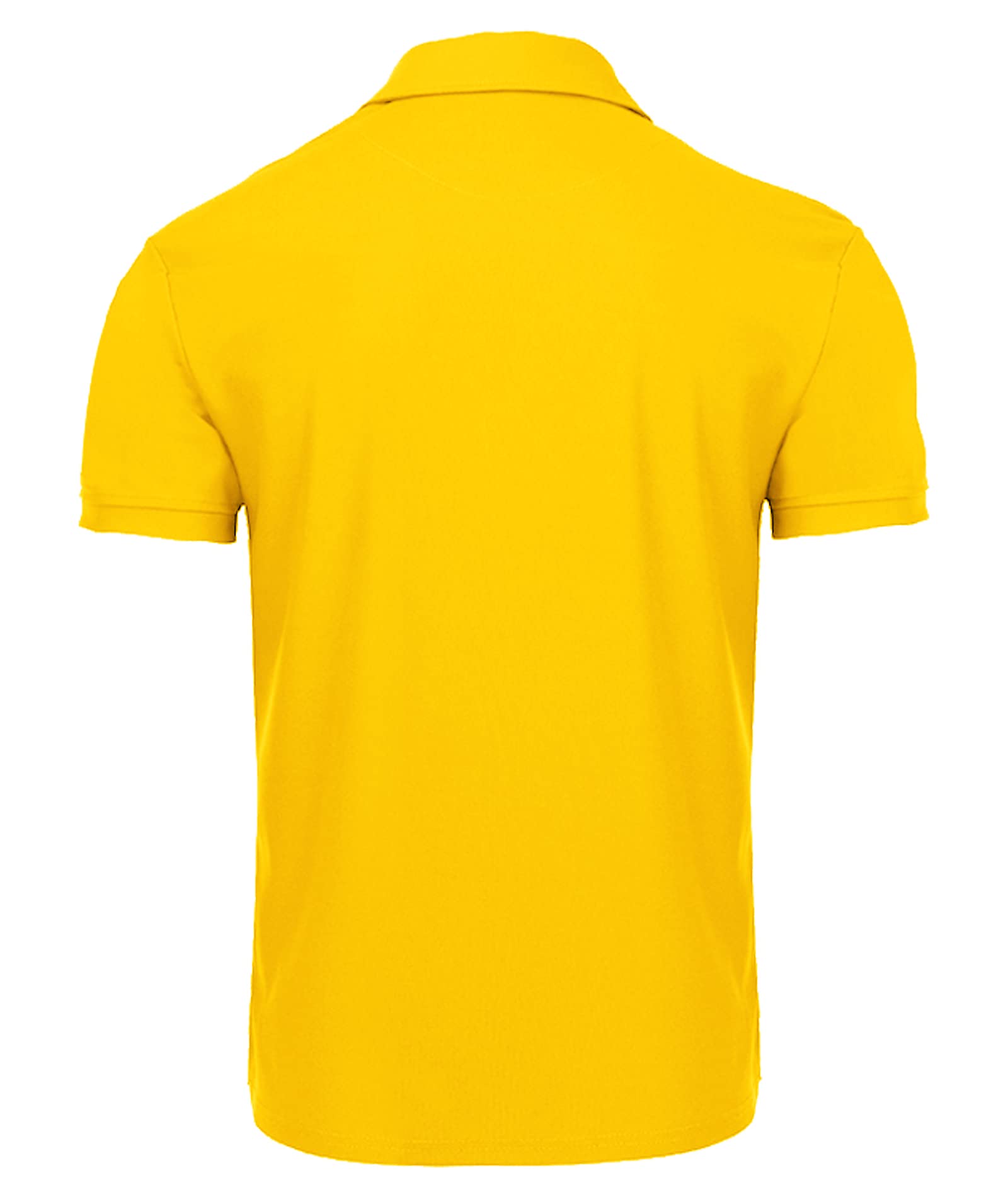 LLdress Yellow Polo Shirts for Men - Summer Casual Short Sleeve - Mens Collared Pullover Golf Shirts, M