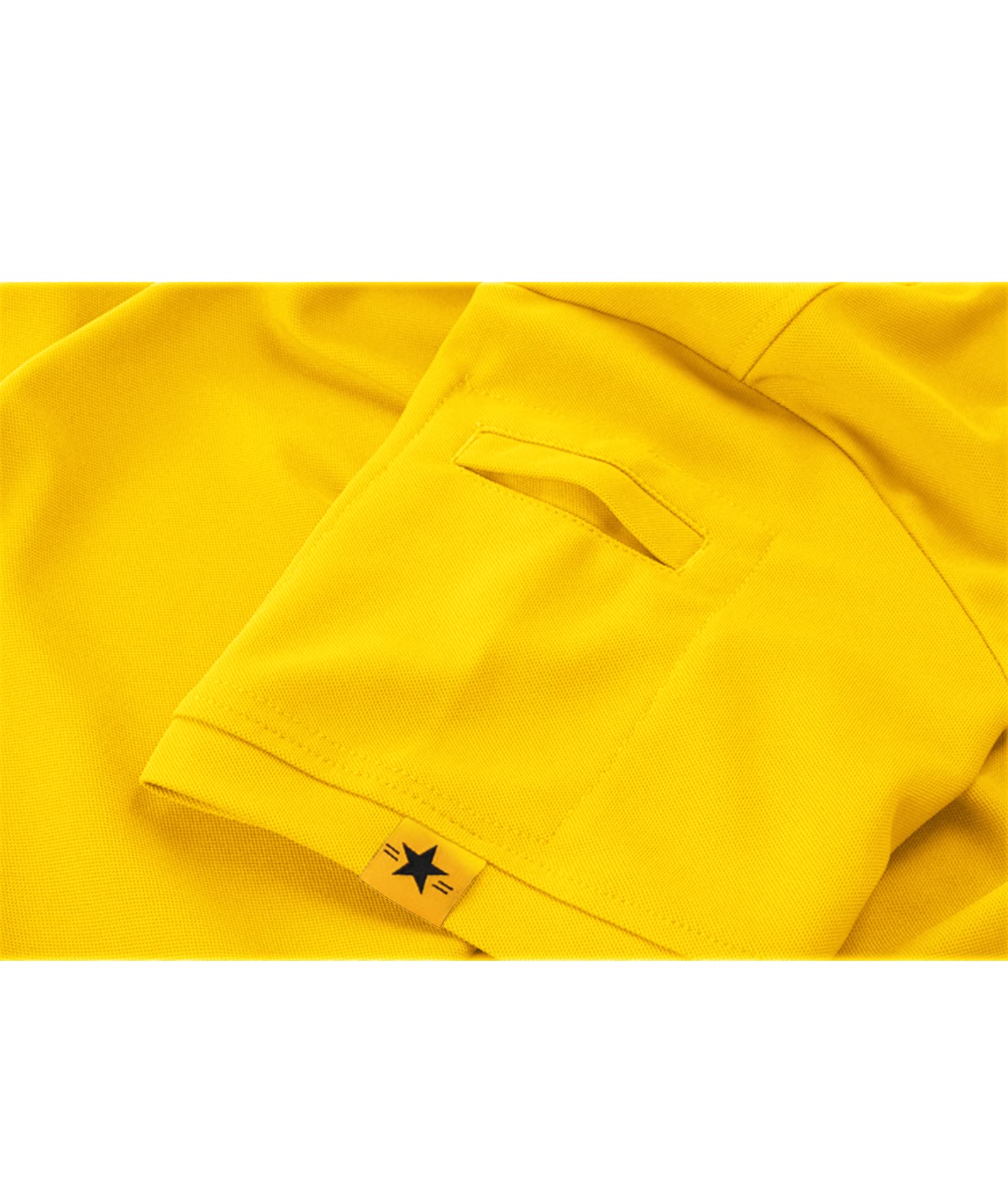 LLdress Yellow Polo Shirts for Men - Summer Casual Short Sleeve - Mens Collared Pullover Golf Shirts, M
