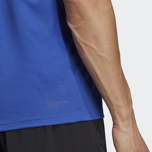 adidas Men's Essentials Feel Ready Training T-Shirt, Lucid Blue/Semi Lucid Blue/Black, Large