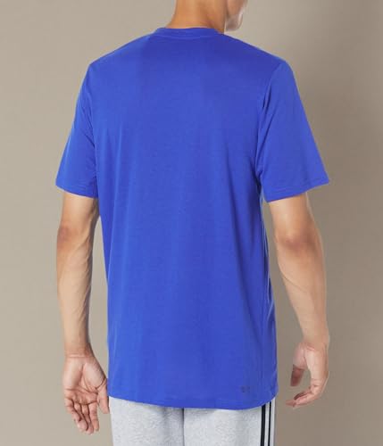 adidas Men's Essentials Feel Ready Training T-Shirt, Lucid Blue/Semi Lucid Blue/Black, Large