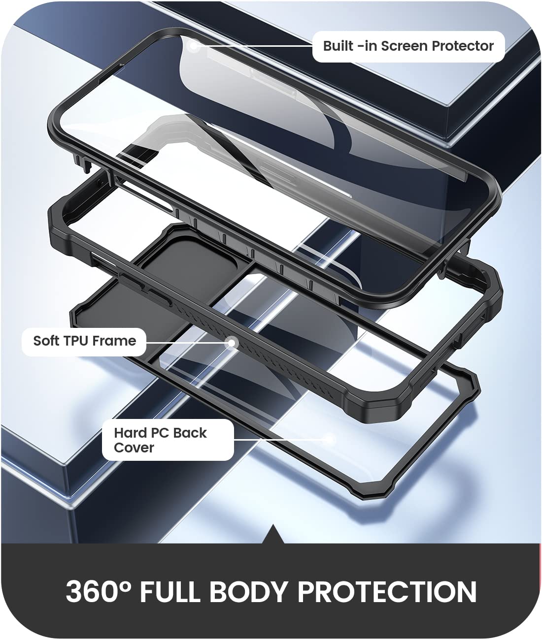 Caka for iPhone 13 Pro Max Phone Case, iPhone 12 Pro Max Case with Slide Camera Cover & Built-in Screen Protector Heavy Duty Shockproof Phone Case Cover for iPhone 13 Pro Max 12 Pro Max 6.7, Black