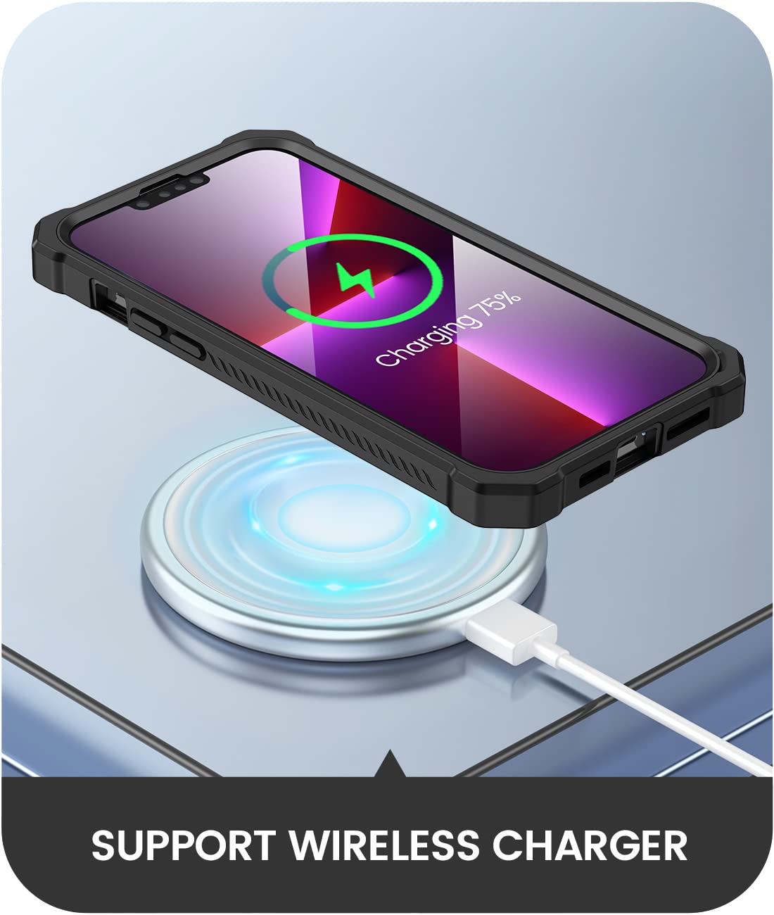 Caka for iPhone 13 Pro Max Phone Case, iPhone 12 Pro Max Case with Slide Camera Cover & Built-in Screen Protector Heavy Duty Shockproof Phone Case Cover for iPhone 13 Pro Max 12 Pro Max 6.7, Black