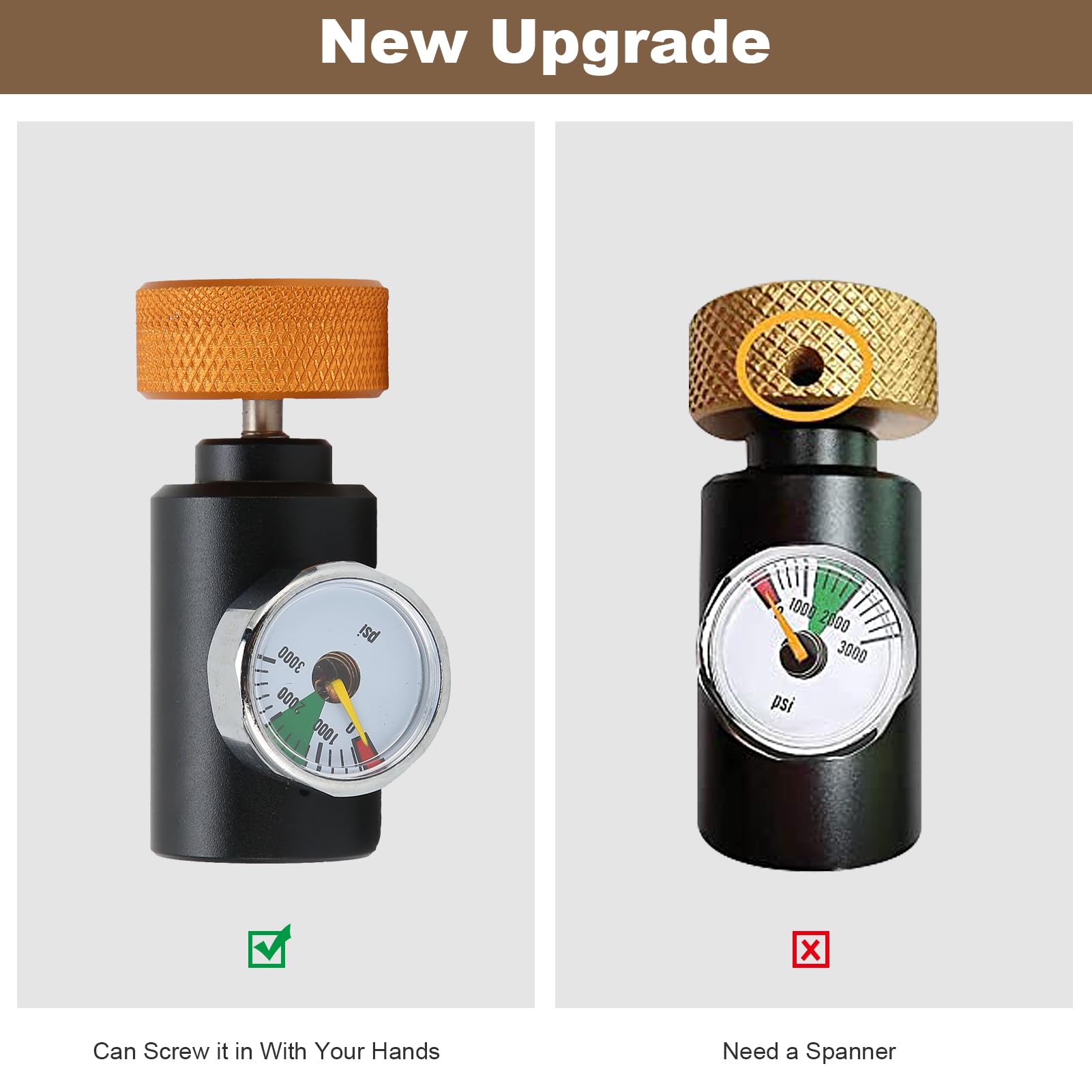 Pilipane CO2 case Refill Adapter Connector Kit, CO2 Adapter for soda stream Water Maker with 3000psi Pressure Gauge, Soda Water Cylinder CO2 Refill Connector Adapter Accessories