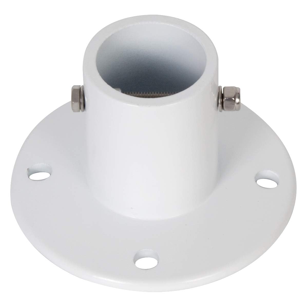 HECASA Deck Anchor Flange Cast Above Ground Pool Ladders Handrails or Slide - 1 7/8β Inch Diameter of 1.9" Aluminum White (1Pc)
