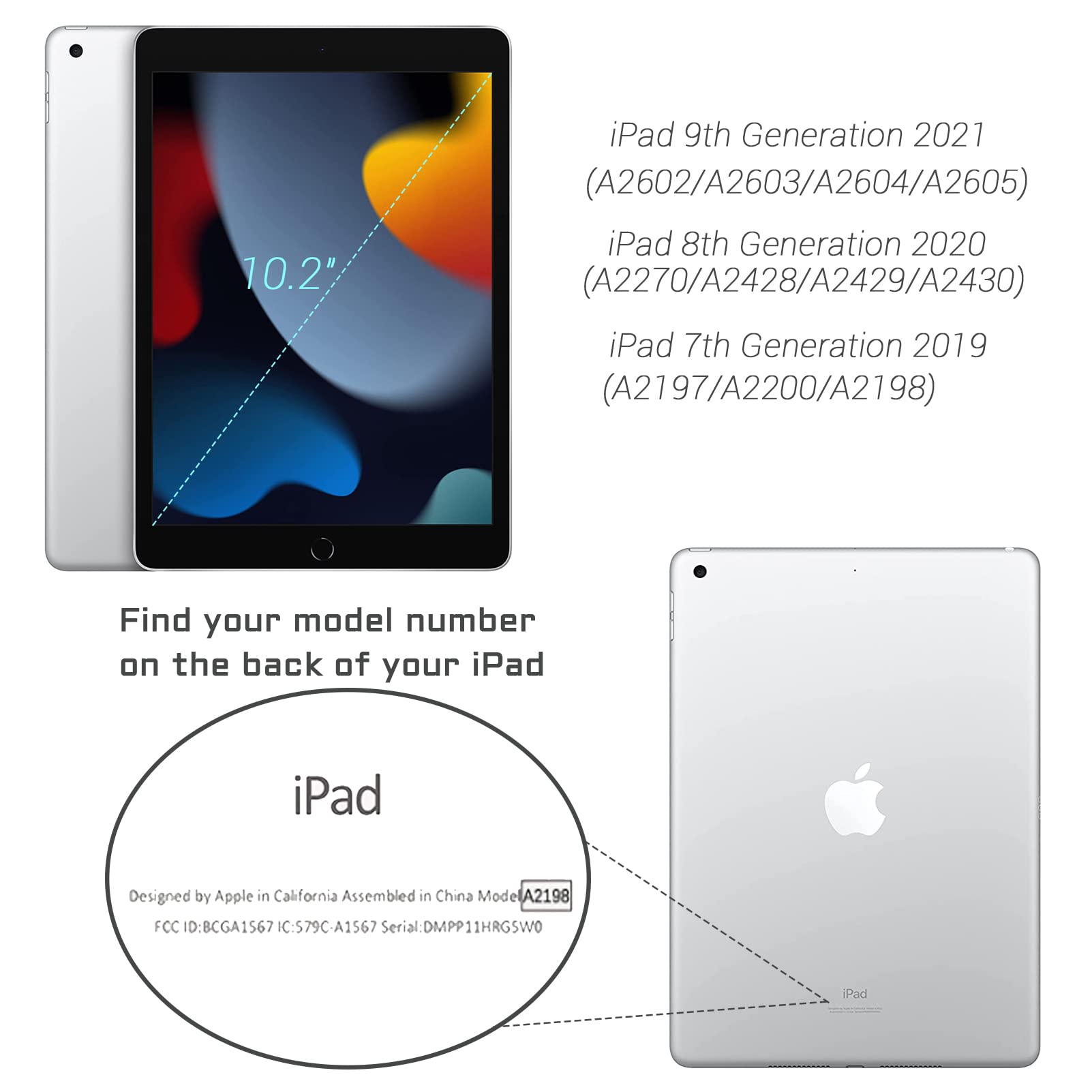 Rantice iPad 9th Generation Case, iPad 8th/7th Generation Case, iPad Case with Kickstand and Pencil Holder for iPad 10.2 Case(Mint Green+Rose)