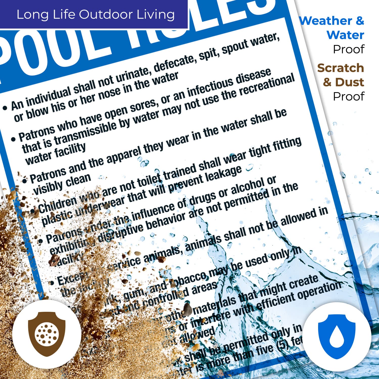 Sigo Signs, West Virginia Pool Rules Sign, Complies with State of West Virginia Pool Safety Code, 24x30 Inches, 55 mil Thick HDPS (high Density polystyrene), Made in USA
