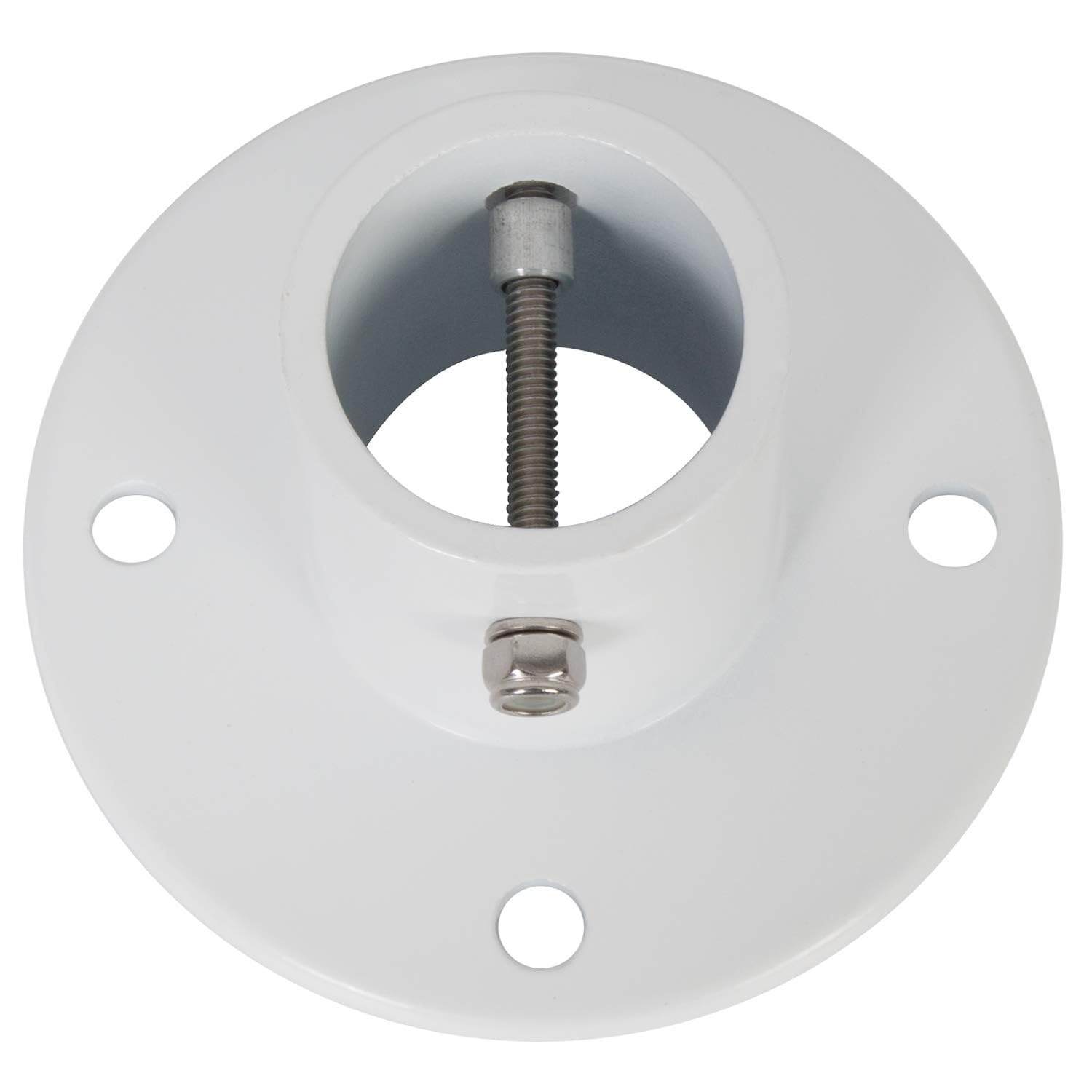 HECASA Deck Anchor Flange Cast Above Ground Pool Ladders Handrails or Slide - 1 7/8β Inch Diameter of 1.9" Aluminum White (1Pc)