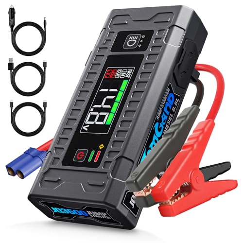 JOMGAND JQ3500 Portable Jump Starter, 3500A 12V Car Battery Booster Pack for Upto 10.0L Gas or 8.5L Diesel Engines, Jumper and Jump Box with 100W Two Way Fast Charge, 36 Months Ultra-Long Standby
