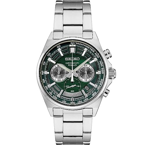 SEIKO MENS ESSENTIALS CHRONO SS GRN