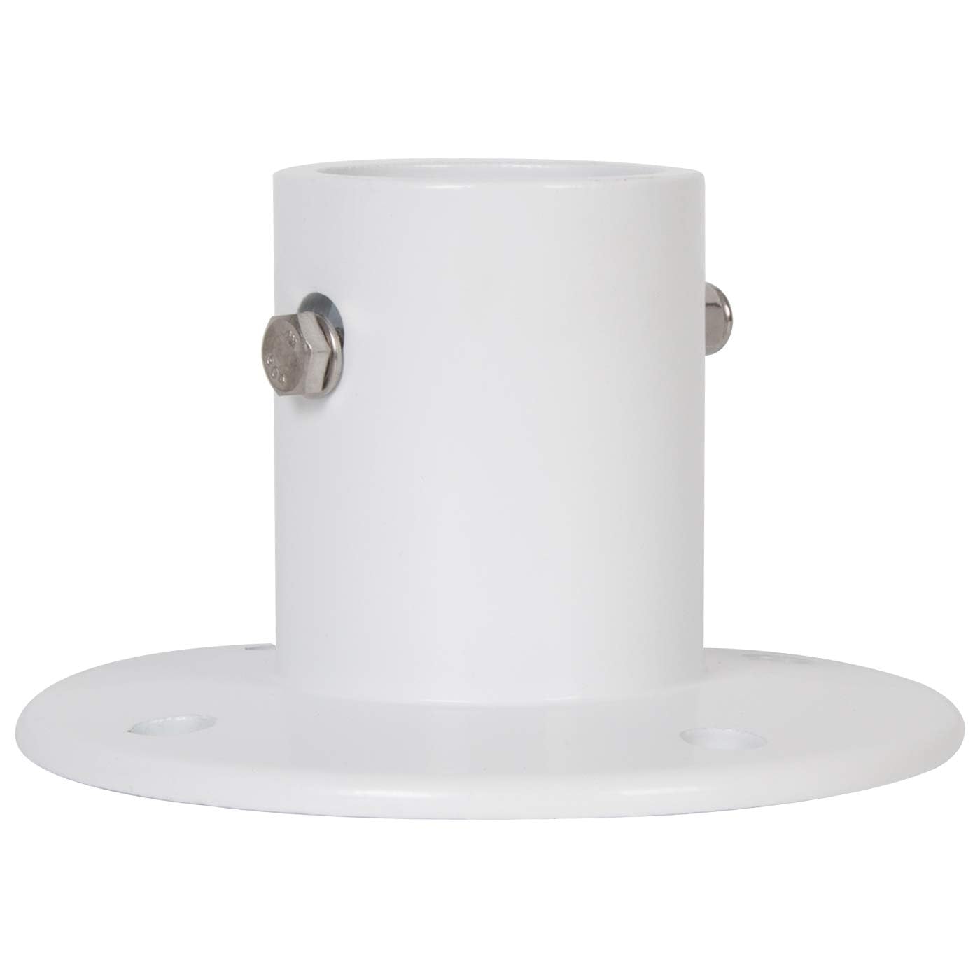 HECASA Deck Anchor Flange Cast Above Ground Pool Ladders Handrails or Slide - 1 7/8β Inch Diameter of 1.9" Aluminum White (1Pc)