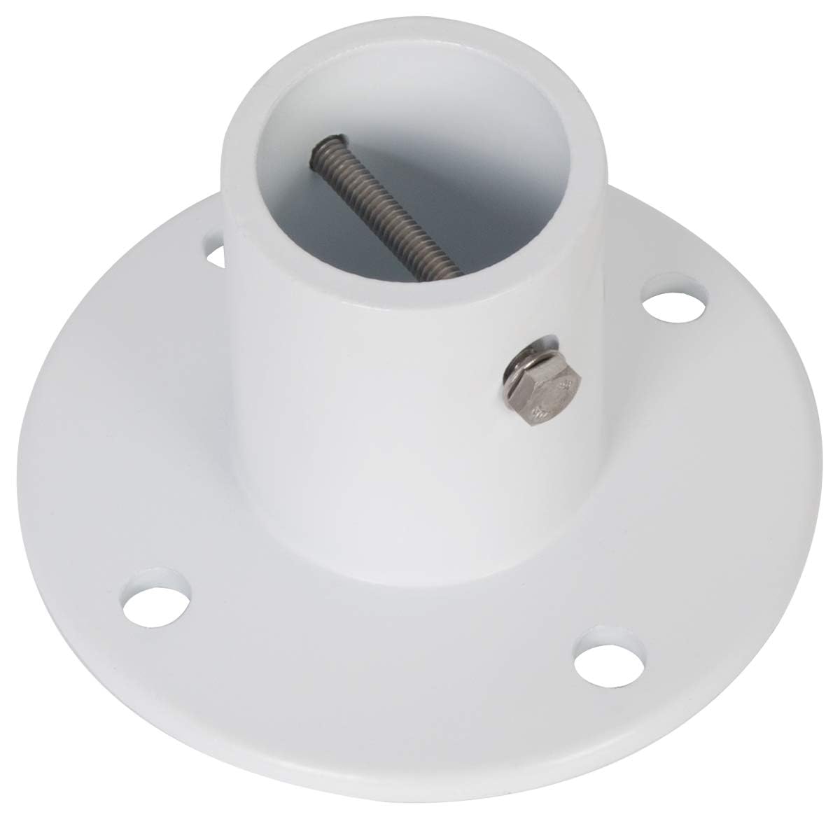 HECASA Deck Anchor Flange Cast Above Ground Pool Ladders Handrails or Slide - 1 7/8β Inch Diameter of 1.9" Aluminum White (1Pc)