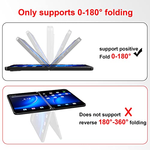 Foluu for Microsoft Surface Duo 2 Case, Surface Duo 2 2021 Leather Case, [Slim & Lightweight] PU Leather Back Cover Hard PC Durable Protective Phone Case for Microsoft Surface Duo 2 2021 (Blue)