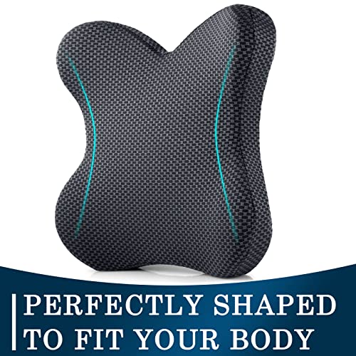 Eyamummo Coccyx Seat Cushion and Back Cushions Combo for Office Chair, Pure Memory Foam Ergonomic Seat Cushions and Orthopedic Lumbar Support Pillow for Tailbone, Lower Backache Sciatica Comfort