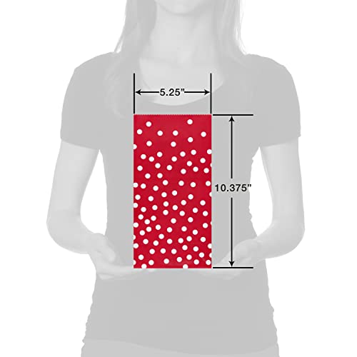 American Greetings 10.375'' Red Goodie Bags, Stripes and Polka Dots (16 Bags)