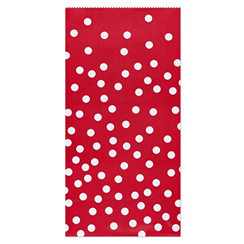 American Greetings 10.375'' Red Goodie Bags, Stripes and Polka Dots (16 Bags)