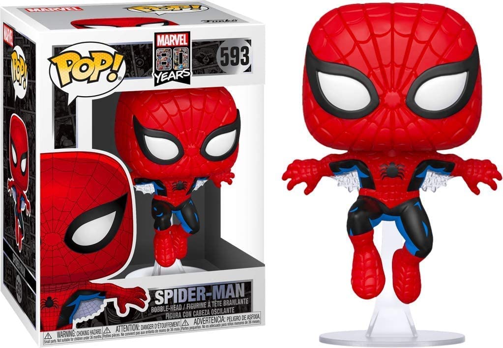 Spider-man POP Marvel: 80th - First Appearance Funko Pop! Vinyl Figure (Bundled with Compatible Pop Box Protector Case), Multicolored, 3.75 inches