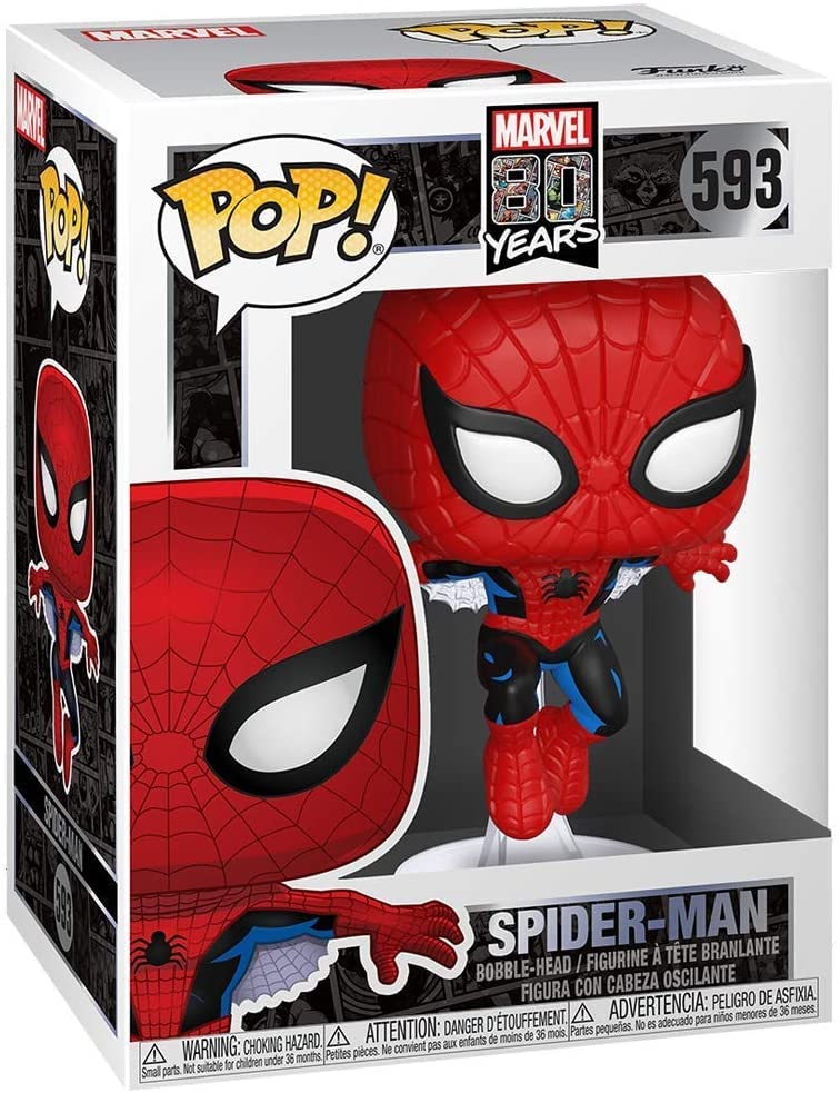 Spider-man POP Marvel: 80th - First Appearance Funko Pop! Vinyl Figure (Bundled with Compatible Pop Box Protector Case), Multicolored, 3.75 inches