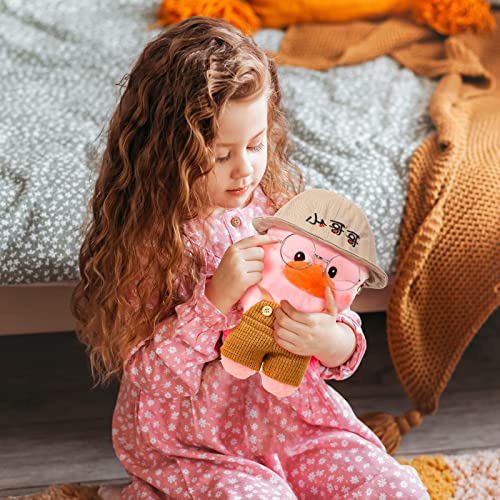 6 Pcs 12 Inch Duck Stuffed Animals Clothes Duck Clothes Accessories Include Cute Clothes Glasses Hat Kawaii Plush Doll Clothes for Ducks Dress up DIY Gift(Vintage Style)