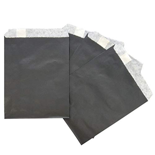 AZOWA Candy Buffet Bags Black Color 6 x 9 In Large Paper Treat Bags Pack of 100