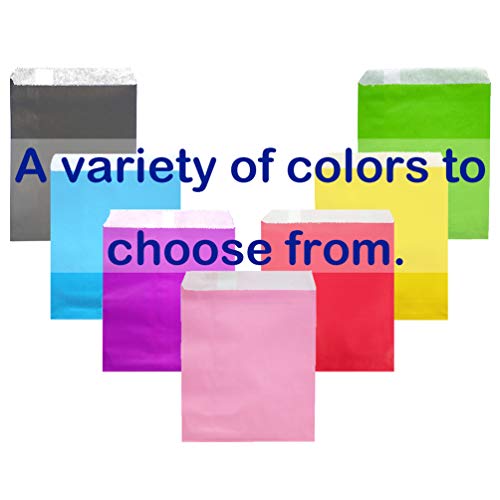 AZOWA Candy Buffet Bags Black Color 6 x 9 In Large Paper Treat Bags Pack of 100