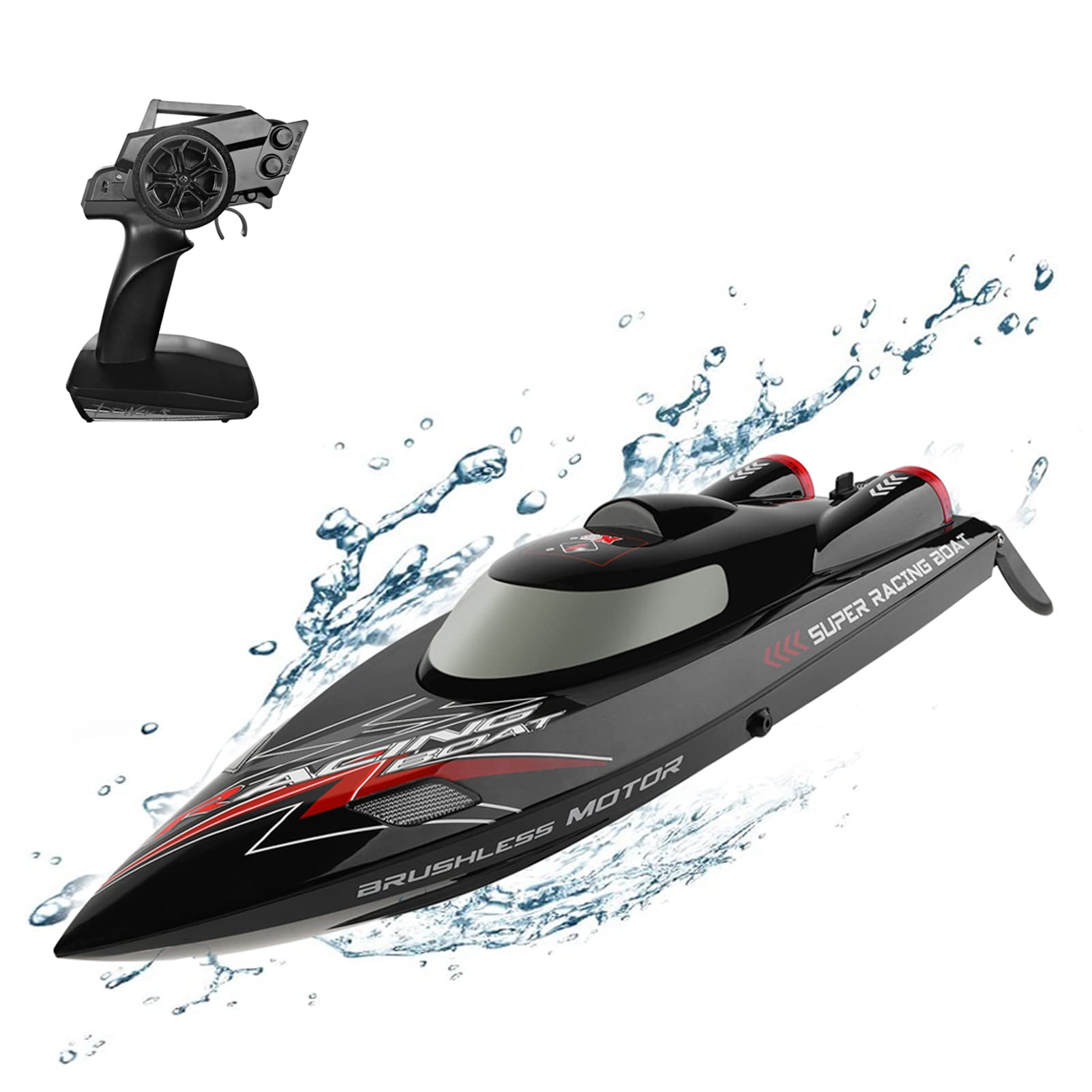 GoolRC RC Boat, WLtoys WL916 Remote Control Boat, 60KM/H High Speed RC Racing Boat for Pools or Lakes, 2.4GHz RC Boats with Low Battery Alarm for Kids and Adults,