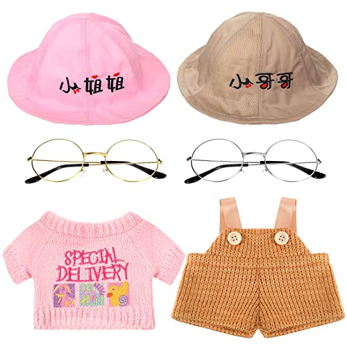 6 Pcs 12 Inch Duck Stuffed Animals Clothes Duck Clothes Accessories Include Cute Clothes Glasses Hat Kawaii Plush Doll Clothes for Ducks Dress up DIY Gift(Vintage Style)