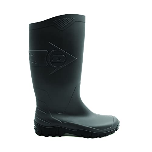 DUNLOP Protective Footwear, Dane, 100% Waterproof PVC, Lightweight and Durable Protective Footwear, MD0HD01.06, Size 6, Black