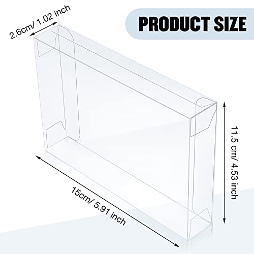 100 Pack Clear Favors Boxes Plastic Gift Boxes Transparent Crystal Photo Greeting Card Storage Box Clear Fold Wrap Boxes Case for A2 Paper Envelope Letter Packaging, 4.5 x 1.0 x 5.9 Inch