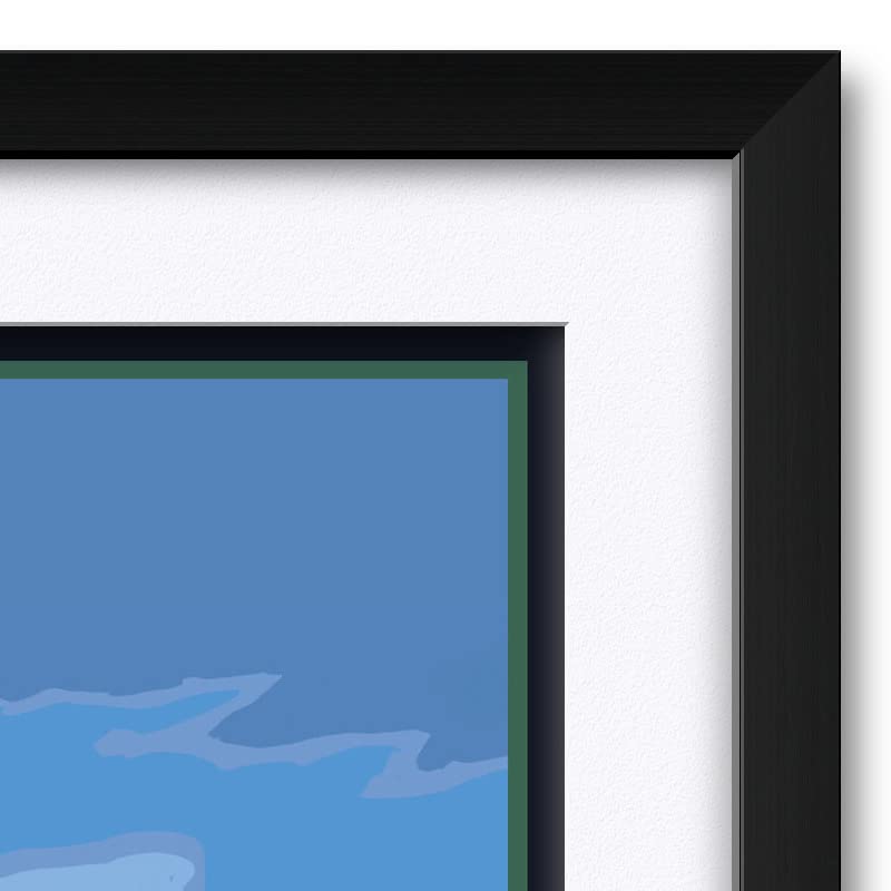 Lake George New York Loon & Chick Professionally Framed & Matted Art Print from Illustration by Artist Joanne Kollman Framed Art Size: 24" x 30"