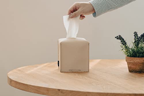 VETY[EmphaSeams] Bottom Touch Fastener-Tissue Box Cover, PU Leather 9.5"x5"x5" Rectangle-Bathroom Organizer,Accessories, Bathroom Vanity, Countertop, Night Stand, Office Desk, Modern Stylish - Mint