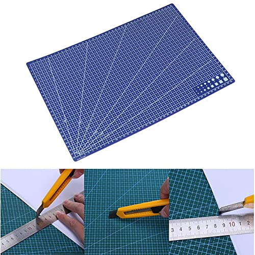 A4 Plastic Grid Lines Cutting Board Self Healing Cutting Mat Durable Non-Slip Double-side PVC Cutting Mat for Scrapbooking, Quilting, Sewing and Arts Crafts Projects