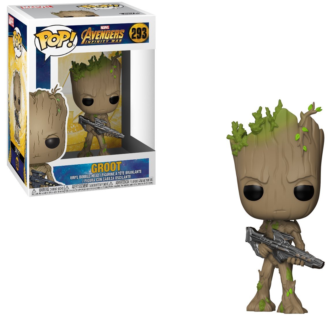 POP Marvel: Avengers Infinity War - Teen Groot with Blaster Funko Pop! Vinyl Figure (Bundled with Compatible Pop Box 3.75 inches