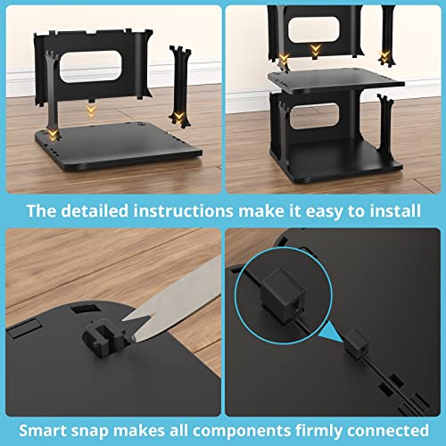 ZOINLIY Stackable Shoe Rack for Small Space, 4 Tiers 2 Columns Shoe Rack Organizer for Closet, Bedroom, Entryway, Black Free Standing Shoe Shelf, Shoe Cubby, 10.2" D x 19.2" W x 16.9" H