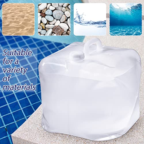 Universal Pool Weight Plastic Sand Bags Waterproof Pool Steps Weights for Above Ground Pools Fillable Ladder Weight Anchor Bag Container for Swimming Entry Systems (4, 10.63 x 10.63 Inches)