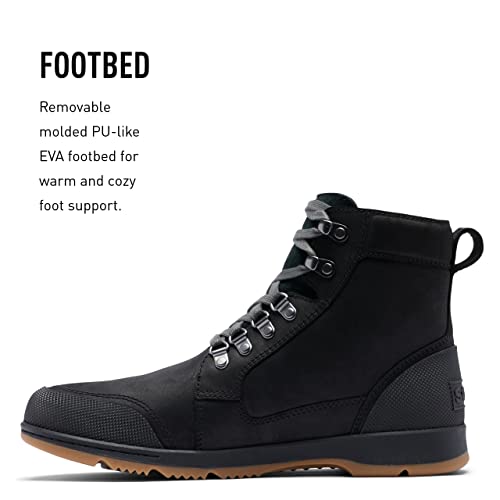Sorel Men's Ankeny II Mid Waterproof Boot - Black, Coal - Size 9