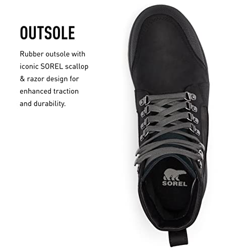 Sorel Men's Ankeny II Mid Waterproof Boot - Black, Coal - Size 9